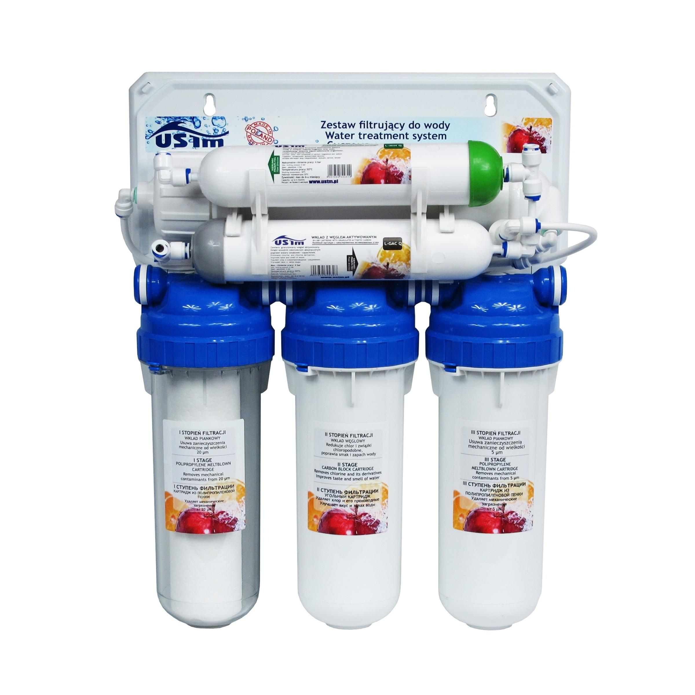 Zestaw filtracyjny RO6 USTM WFU z mineralizacją (odwrócona osmoza) - epompa.pl